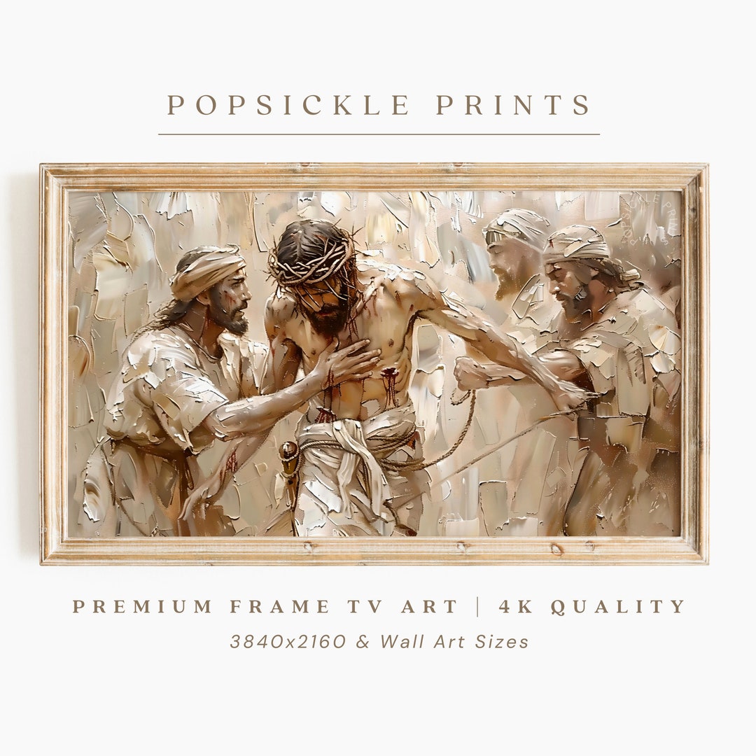 Scourging at the Pillar Christian Frame TV Art | Jesus Wall Art ...