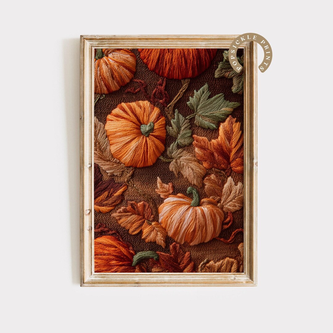 Autumn Pumpkin Patch Wall Art | Fall Season Prints, Rustic Halloween ...