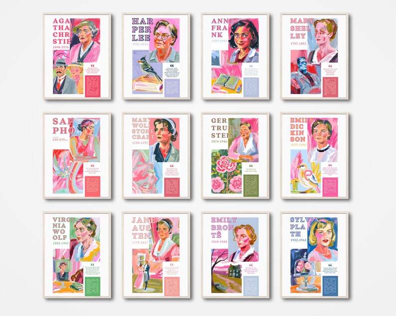 25 Women in Literature Bulletin Posters Digital Download, Inspirational ...