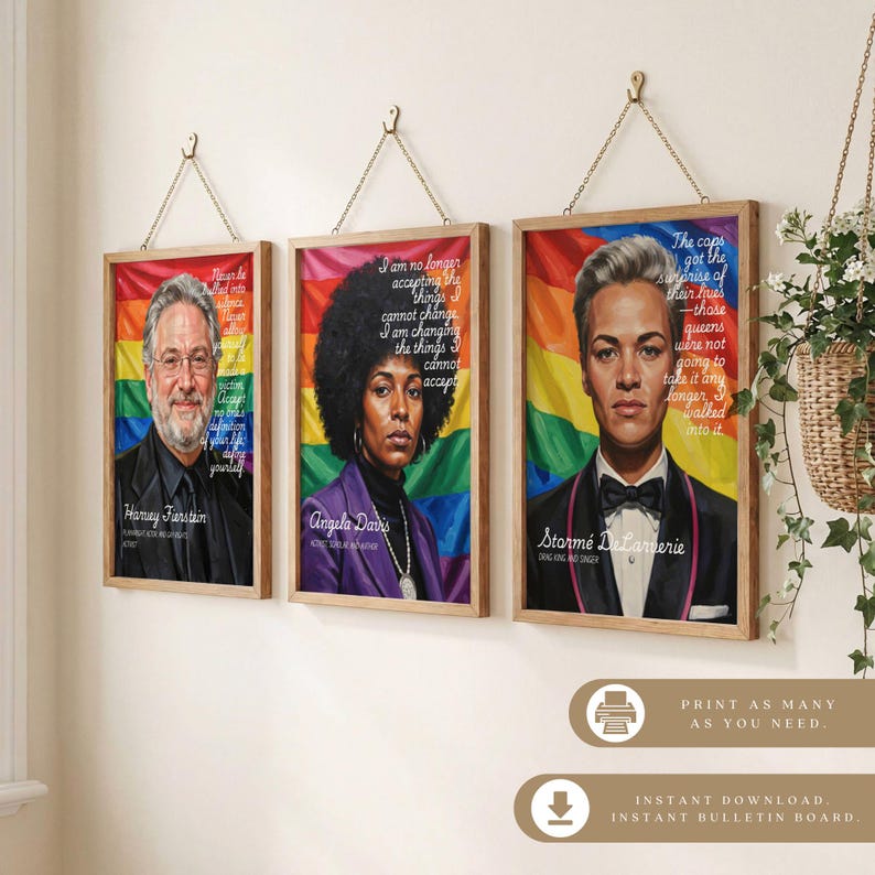 100 Pride Month LGBTQIA+ Quotes Posters, LGBTQ History Rainbow ...