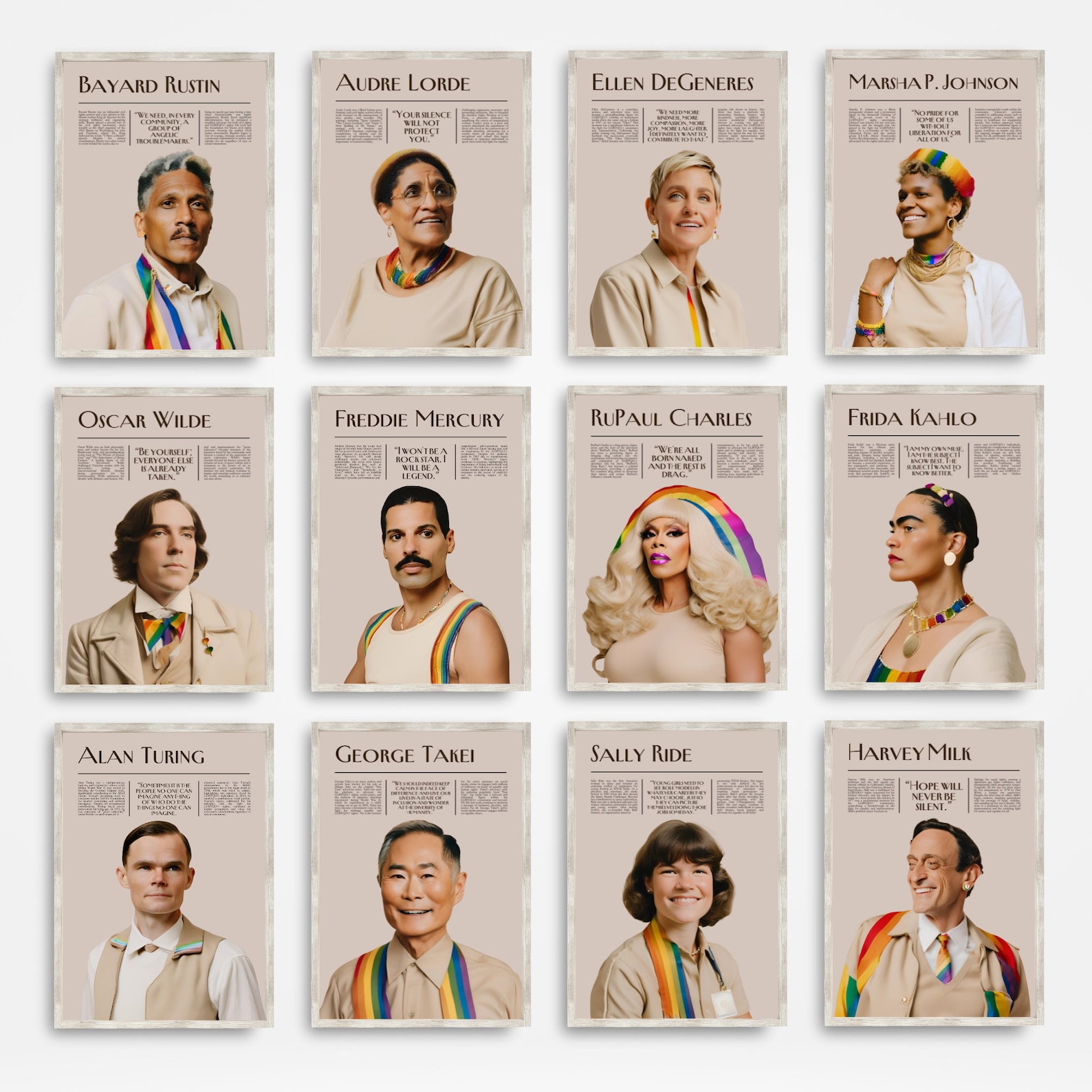 25 Pride Month Posters LGBT Icons, LGBTQIA History Bulletin Board ...