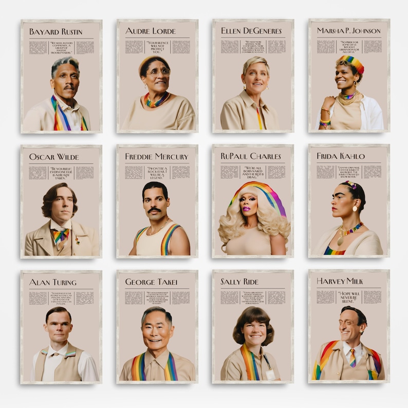 25 Pride Month Posters LGBT Icons, LGBTQIA History Bulletin Board ...