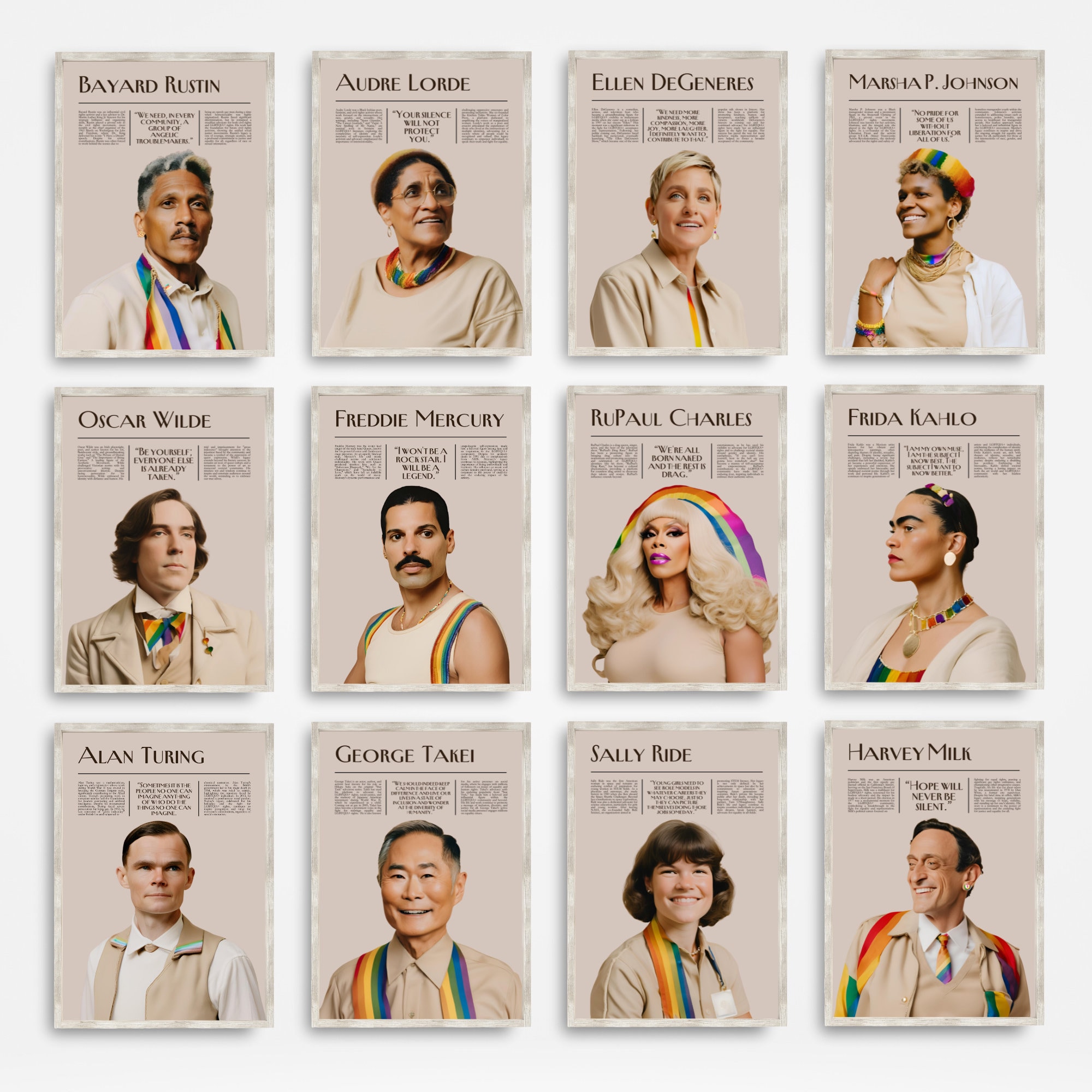 25 Pride Month Posters LGBT Icons, LGBTQIA History Bulletin Board ...