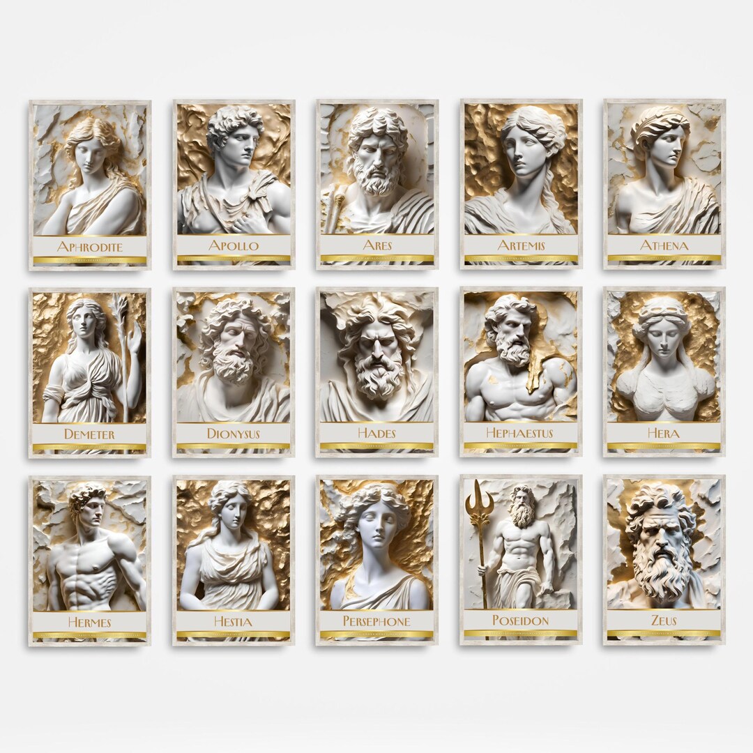 Greek Gods and Goddesses Posters Set of 15 Digital Download | Olympian ...