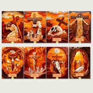 14 Stations of the Cross Printable Wall Art & Card for Lent Easter ...