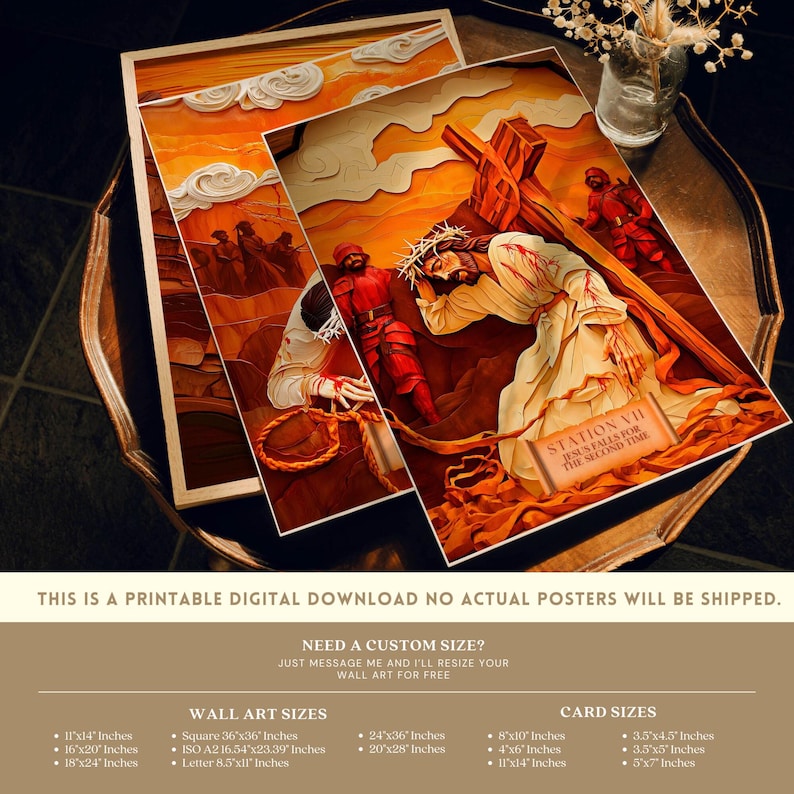 14 Stations of the Cross Printable Wall Art & Card for Lent Easter ...