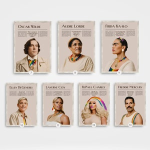 25 Pride Month Posters LGBT Icons, LGBTQIA+ History Bulletin Board ...