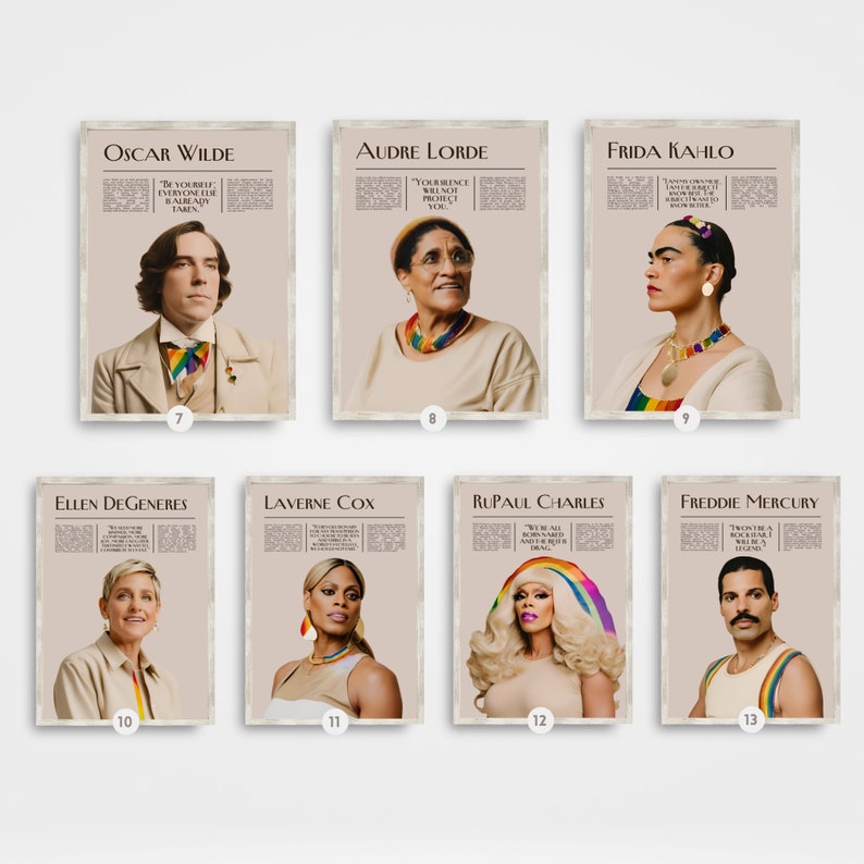 25 Pride Month Posters LGBT Icons, LGBTQIA History Bulletin Board ...