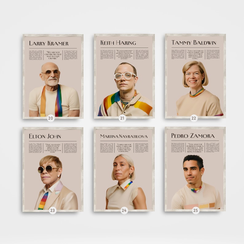 25 Pride Month Posters LGBT Icons, LGBTQIA History Bulletin Board ...