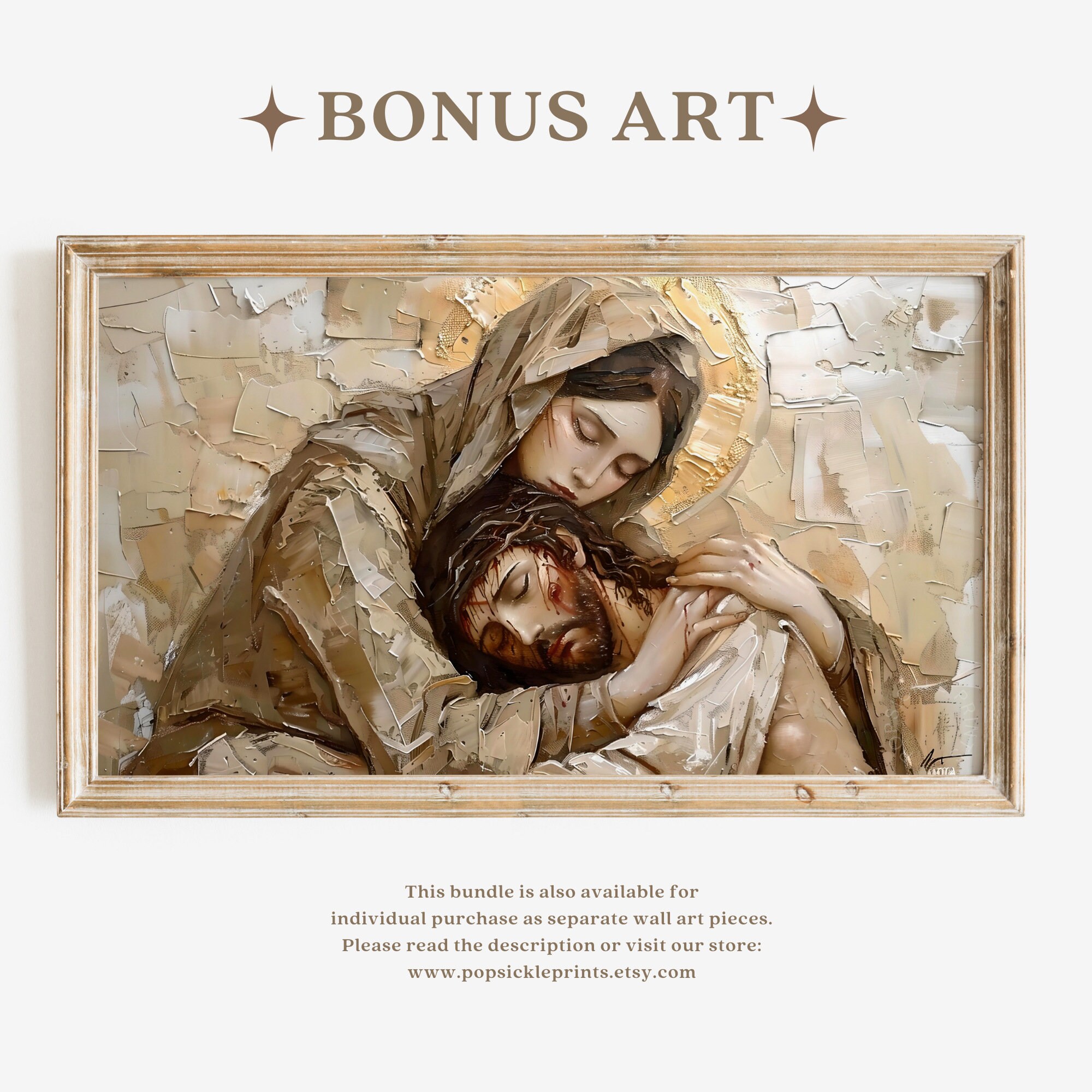 16 Christian Frame TV Art Jesus Wall Art, Crucifixion, Tomb, He is ...