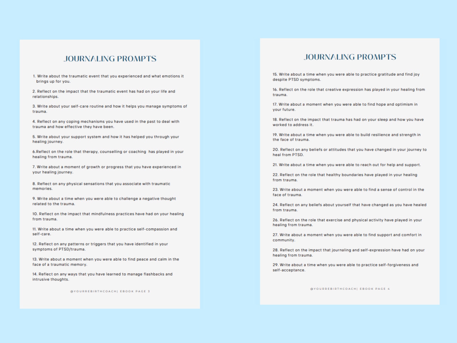 Trauma Journal Prompts PTSD Anxiety Shame Guilt Shadow - Etsy