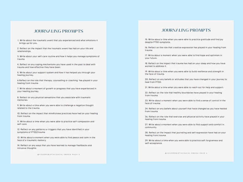 Trauma Journal Prompts, PTSD, Anxiety, Shame, Guilt, Shadow Work ...