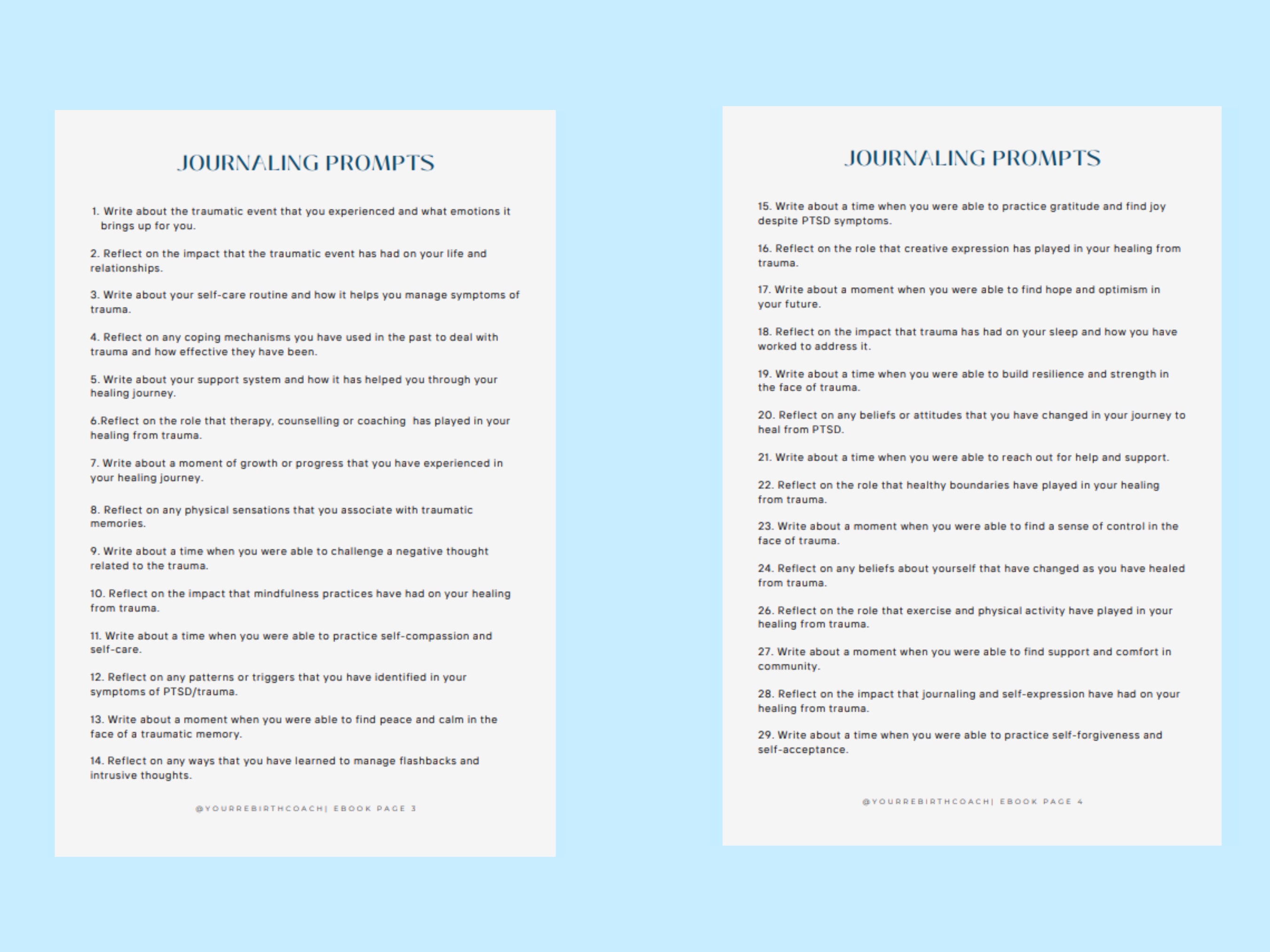 Trauma Journal Prompts, PTSD, Anxiety, Shame, Guilt, Shadow Work ...