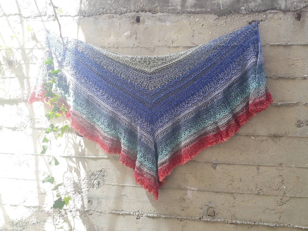 Crochet Lace Shawl,knit Wedding Shawl,papillon Shawl,crochet Boho ...