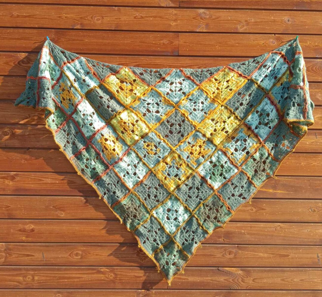 Knıt Shawl Wrap,crochet Wedding Shawl,granny Square Shawl,papillon ...