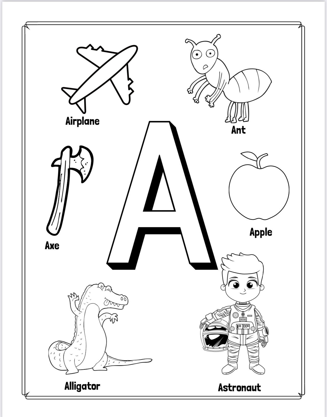 Printable Alphabet Coloring Pages - Worksheets for Kids - Preschool ...