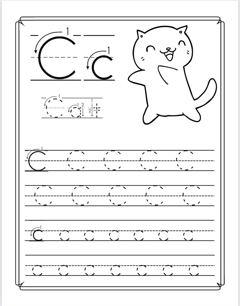 Printable ABC Worksheets - Preschool Pre-k + Tracing - Etsy