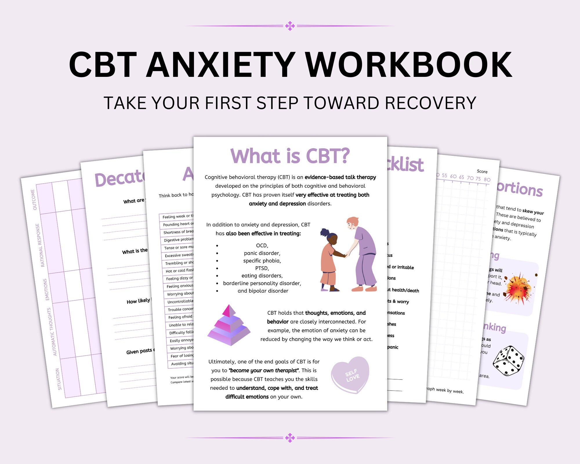 CBT Anxiety Workbook Anxiety Test Score Graph Full of Worksheets and ...