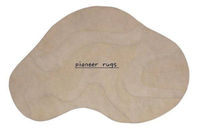 Designer Fine Wool Irregular Shape Handmade Tufted Area Rug for Bedroom ...