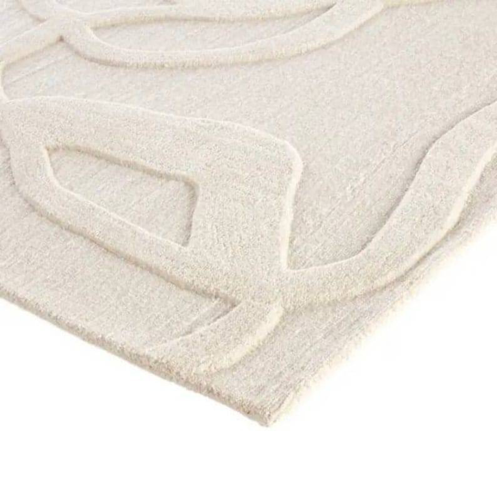 White Color Solid Fine Wool Tufted Area Rug for Bedroom Living Room ...
