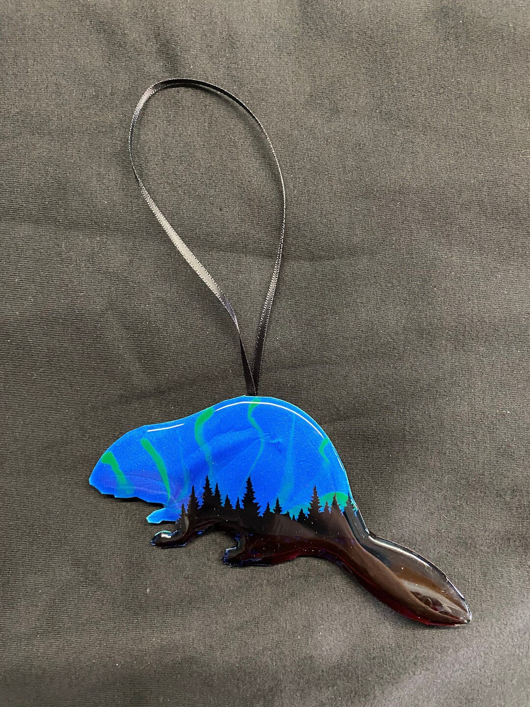 Northern Lights Beaver Hanging Ornament - Etsy