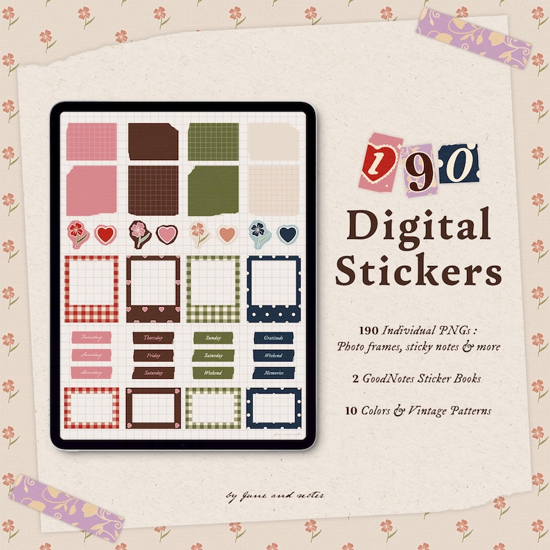 Digital Journal Sticker Pack: Scrapbooking, Bullet Journal, Planner ...