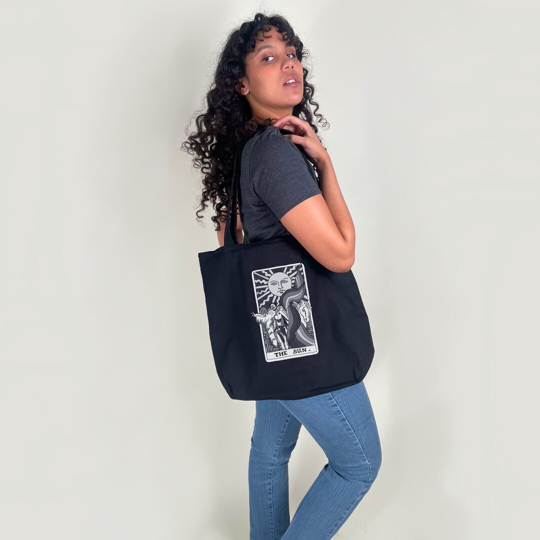 THE SUN Tarot harry Styles Inspired Canvas Tote Bag, Hand Screen ...