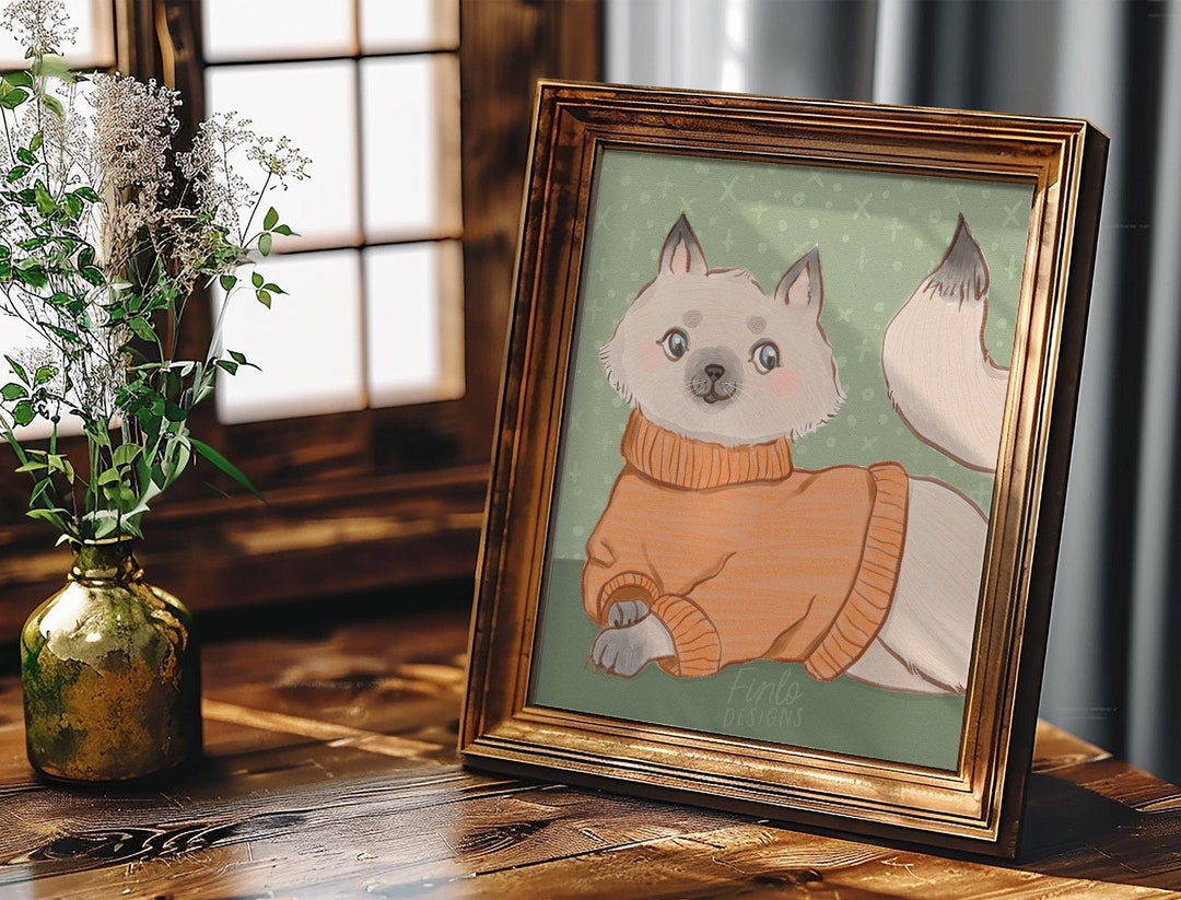 Sweater Days (A) | Cute Cat Wall Art | Watercolor Animals | Nursery ...