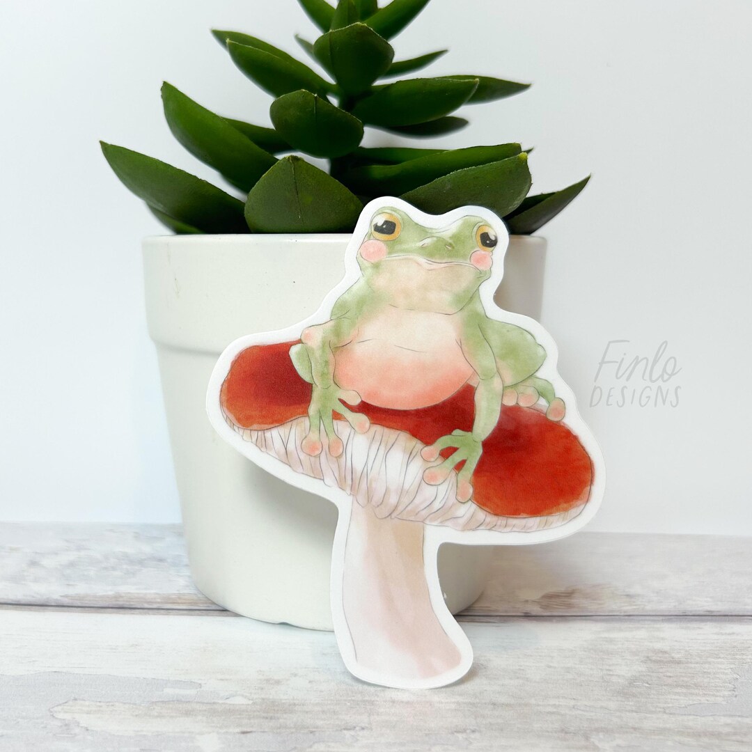 Fergus the Frog Sticker | 3x4” Laminated Vinyl Decal | Waterproof ...