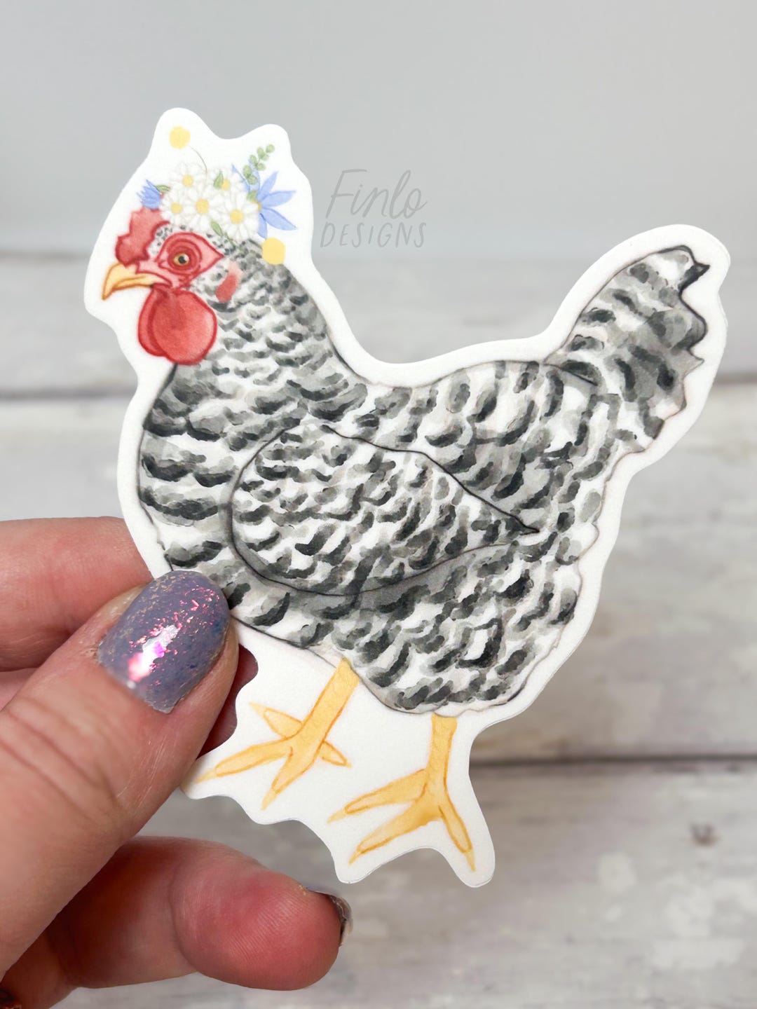 Matilda the Barred Rock Sticker | 3x4” Laminated Vinyl Decal ...