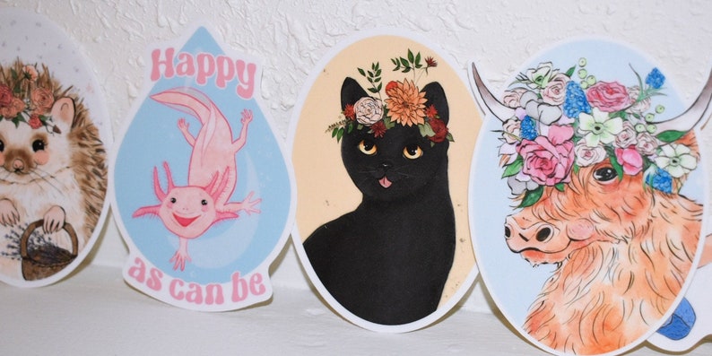 Happy Axo Sticker 3x4 Laminated Vinyl Decal Water Resistant Sticker for ...