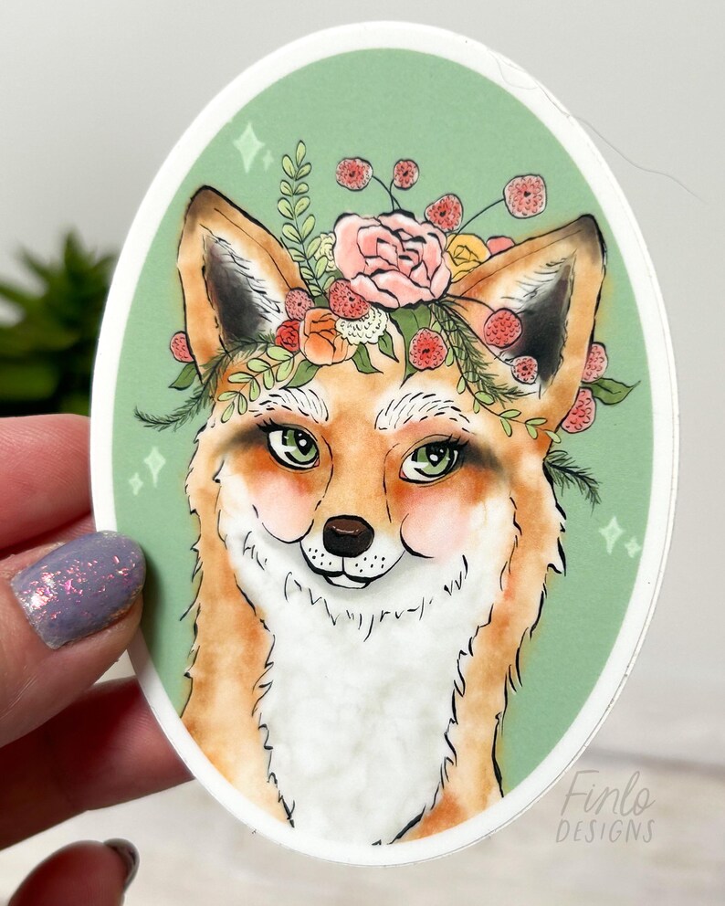Trixie the Fox Sticker | 3x4” Laminated Vinyl Decal | Water Resistant ...