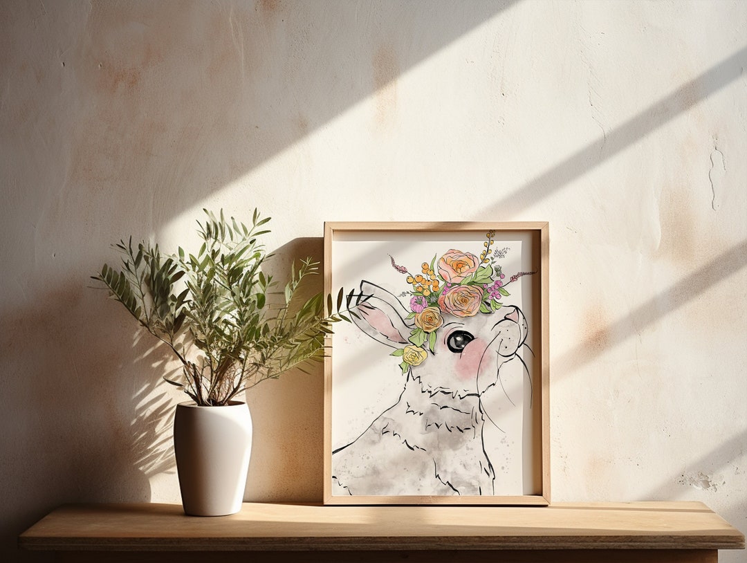 Marigold the Bunny | Cute Bunny Wall Art | Watercolor Animals ...