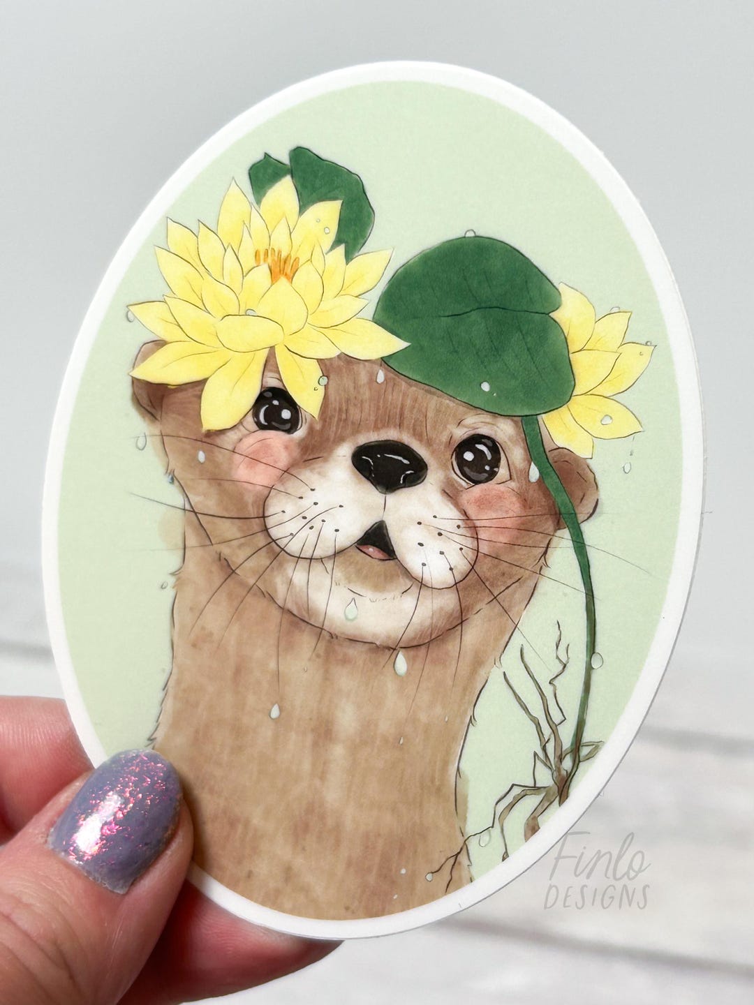 Pebbles the Otter Sticker | 3x4” Laminated Vinyl Decal | Waterproof ...