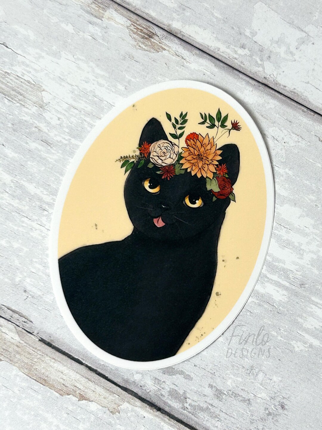Morgana the Black Cat Sticker | 3x4” Laminated Vinyl Decal | Waterproof ...