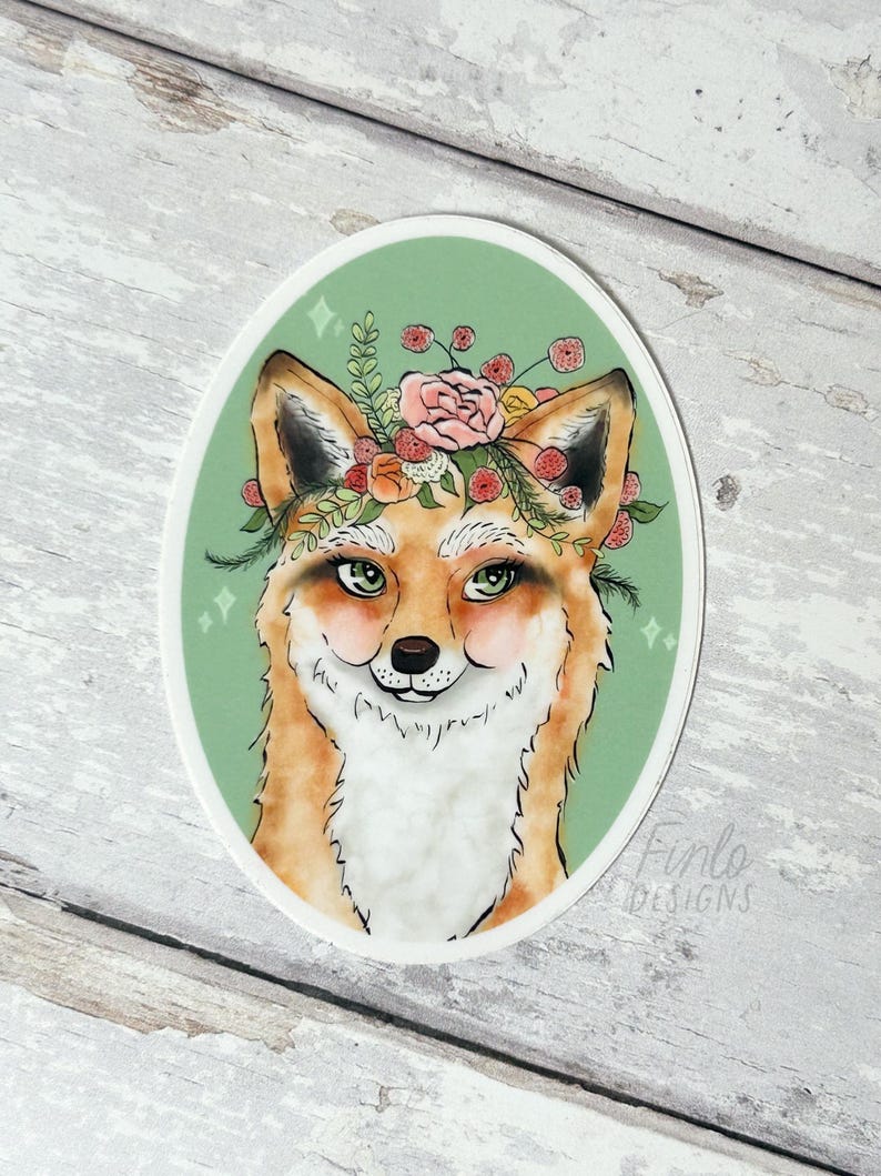 Trixie the Fox Sticker | 3x4” Laminated Vinyl Decal | Water Resistant ...