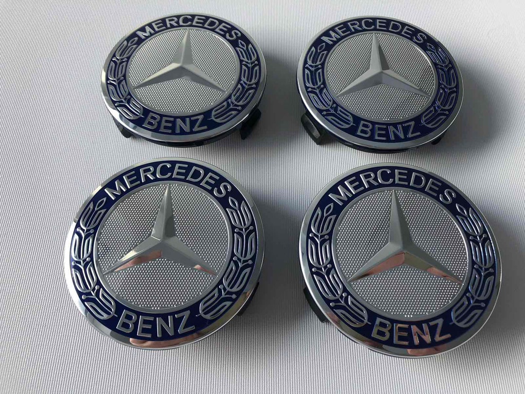 4 Pcs set Wheel Center Hub Caps for MERCEDES BENZ 75mm-2.95 Inch Blue ...