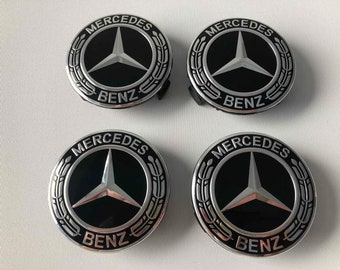 4 Pcs set Wheel Center Hub Caps for MERCEDES BENZ 64mm-2.50 Inch Silver ...
