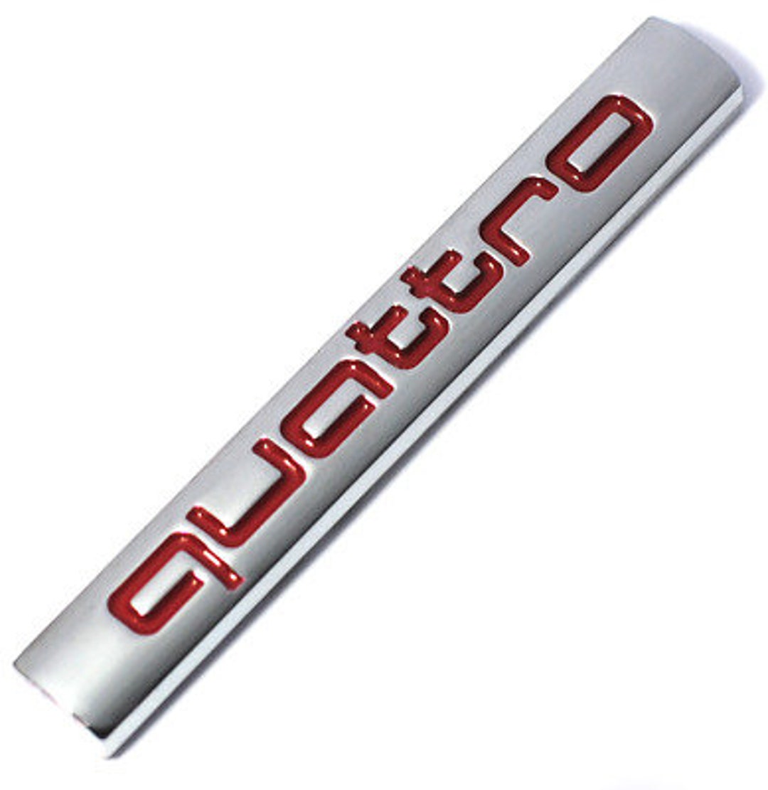 1 Pcs Quattro Emblem Sticker Metal Silver / Red 65mm X 10mm for Audi - Etsy