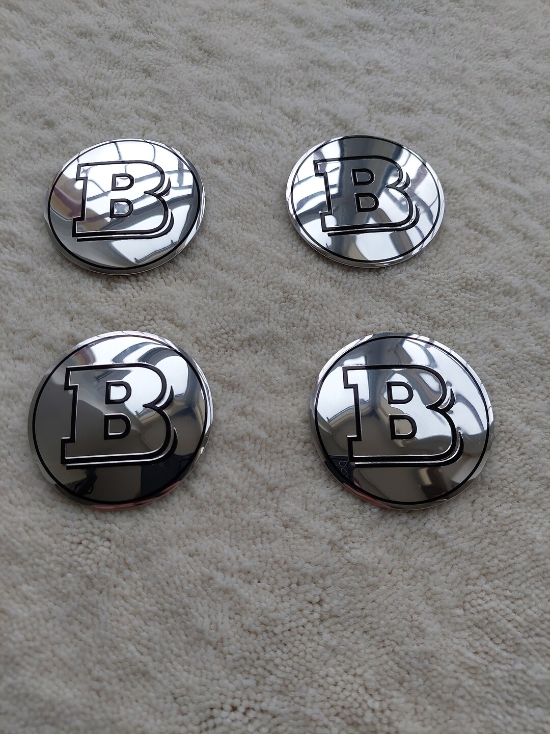 4 Pcs Set Wheel Center Hub Caps Stickers for Mercedes Brabus 56mm-2.20 ...