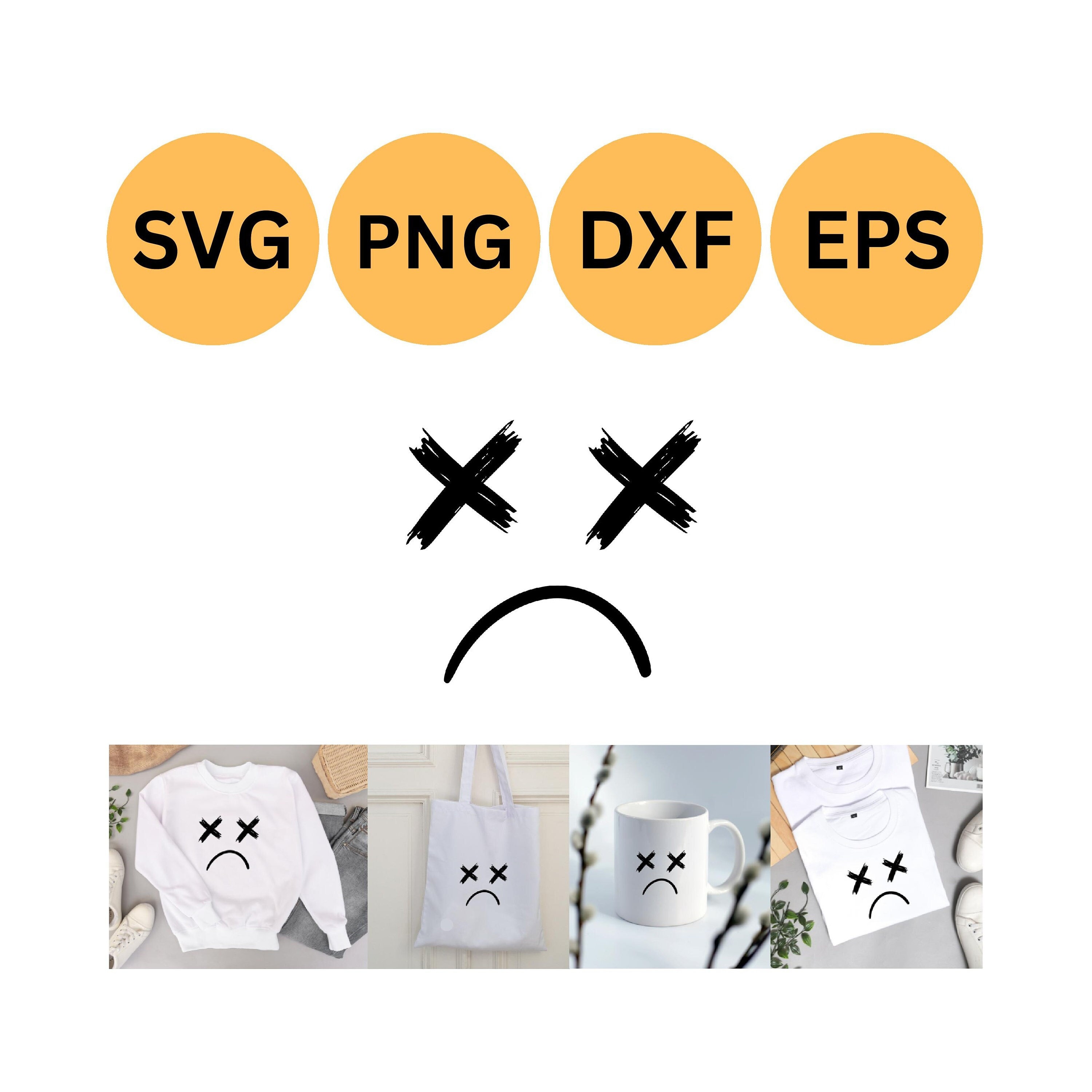 Marshmello SVG, Sad Face, Cutting Machine, Cricut, Sad Face SVG, T ...