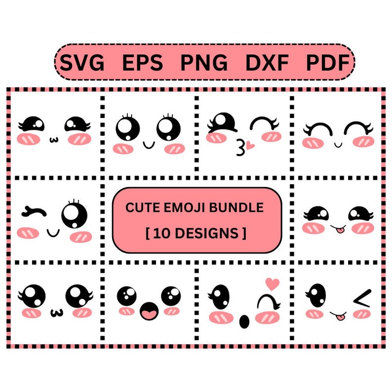 Kawaii, Cute Kawaii, Cute Emojis, Kawaii Emojis, Printable Cute Kids Cut Files Cricut, Digital ...