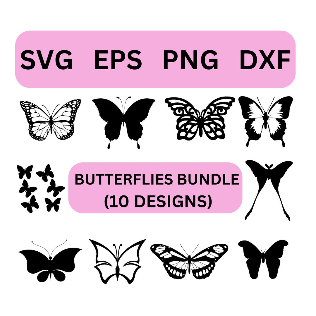 Butterflies Bundle Svg, Butterfly Svg, Butterflies PNG, Cricut ...