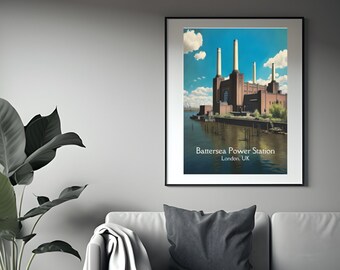 Battersea Power Station Poster Print London Wall Art - Etsy