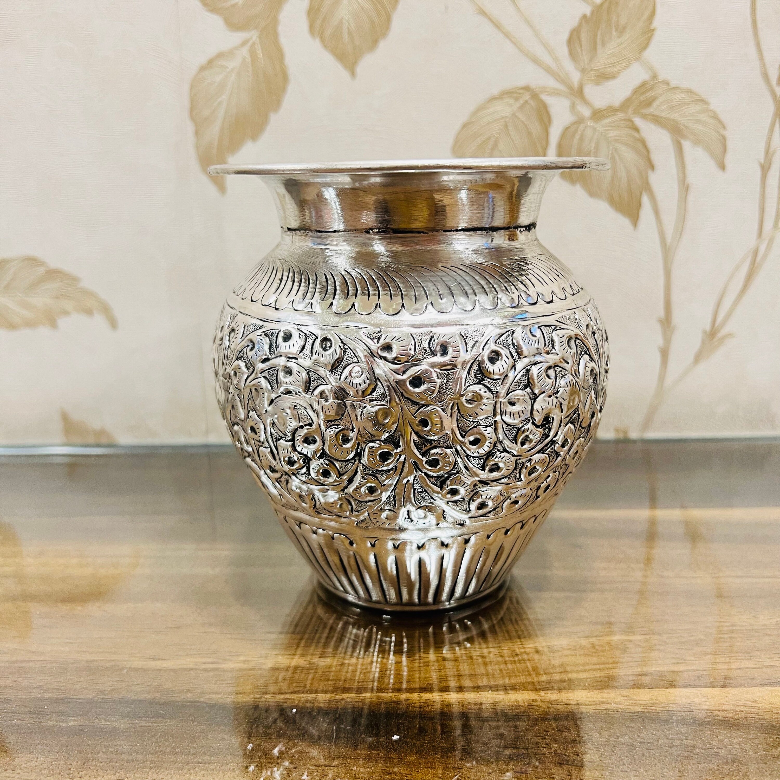 German Silver Kalash Lota, Pooja Item, Silver Kalash, Temple Decor ...