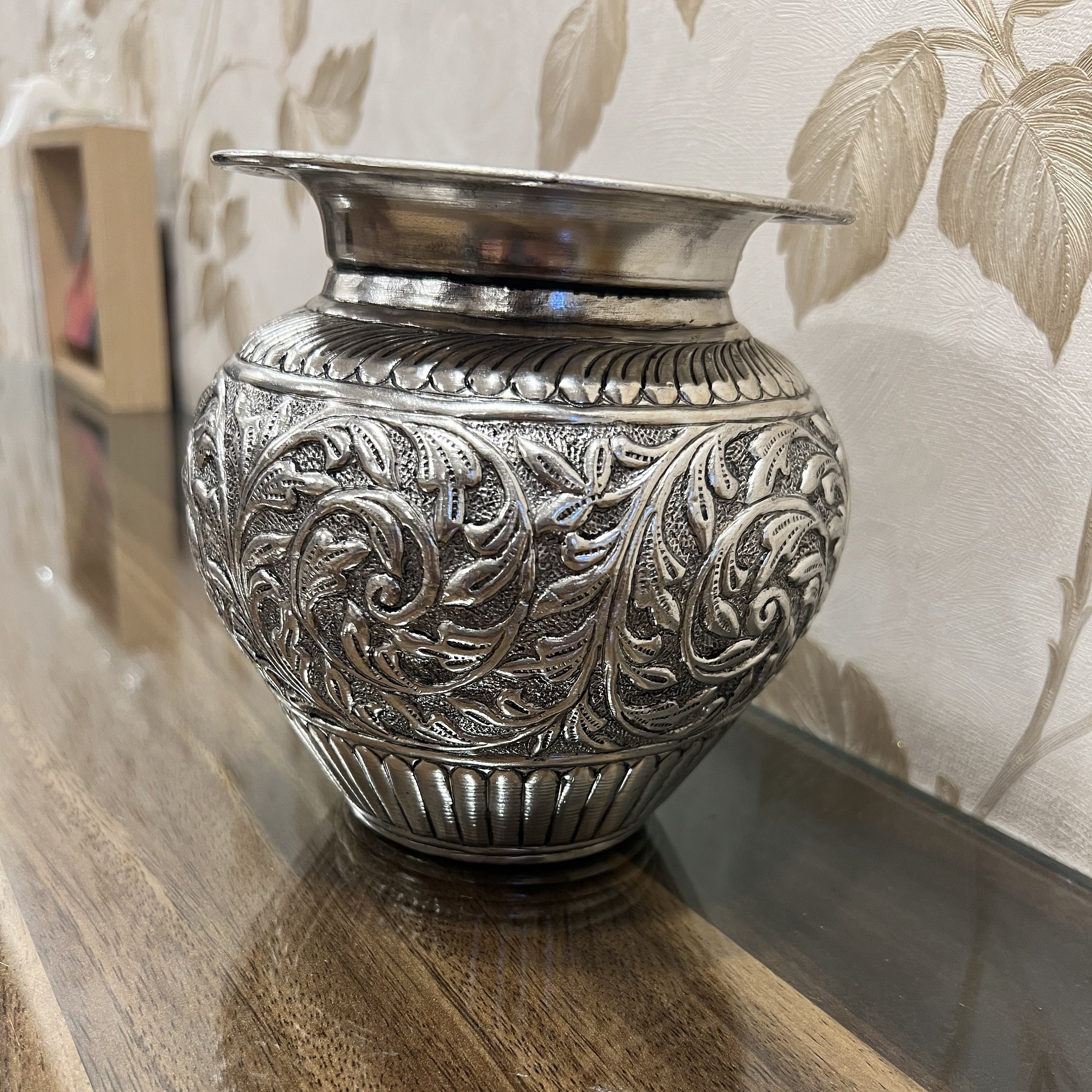 German Silver Kalash Lota / Silver Kalash for Temple, Pooja Item ...