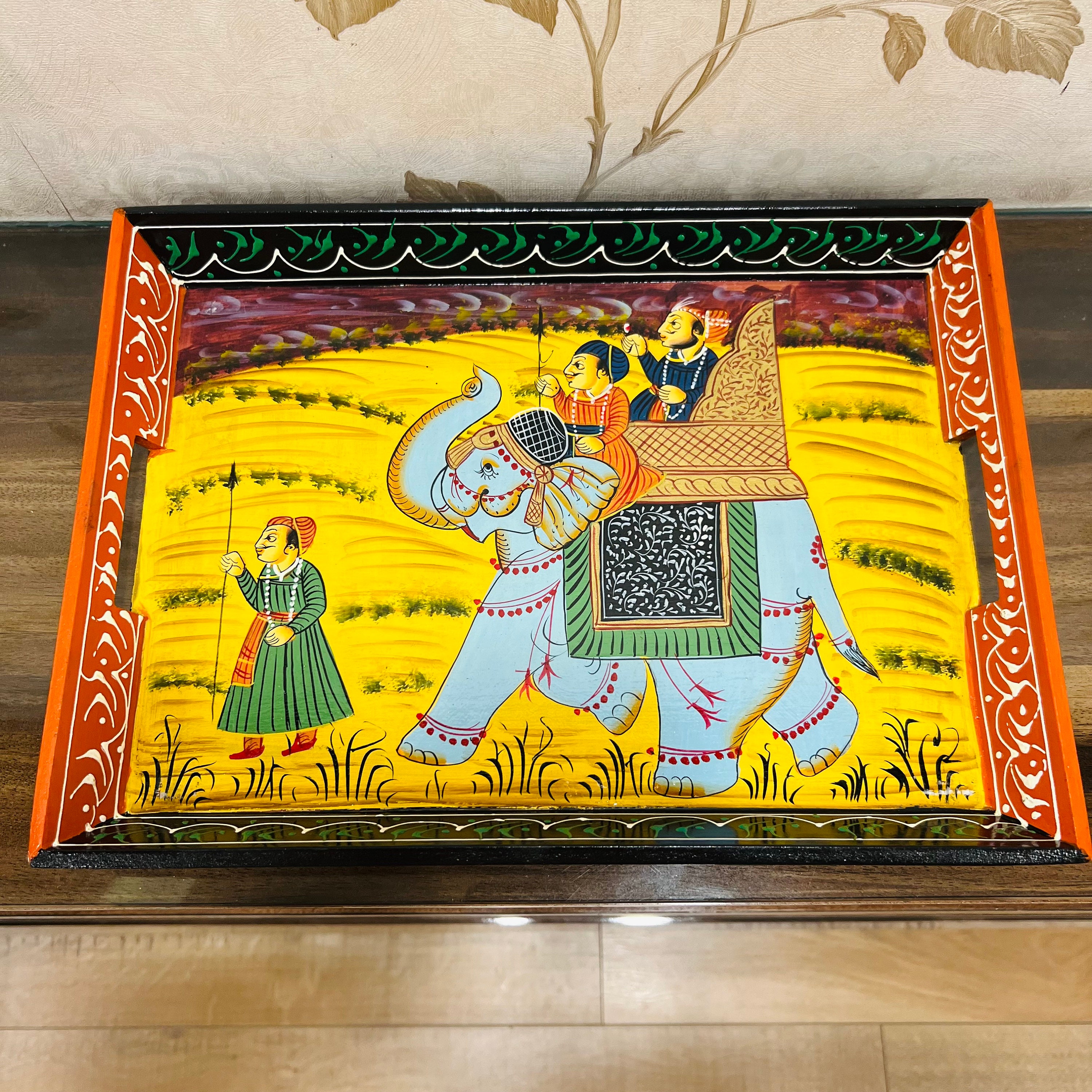 Indian Hand Painted Wooden Serving Tray Set of 3 Serving - Etsy