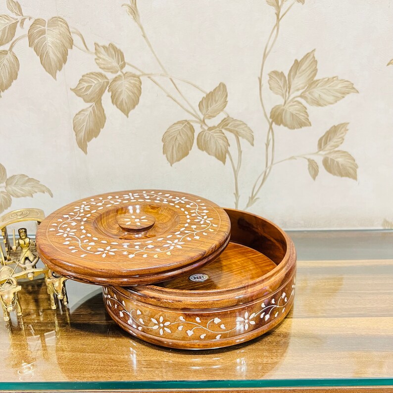 Handmade Teak Wood Chapati Casserole, Wooden Chapati Box, Vintage ...