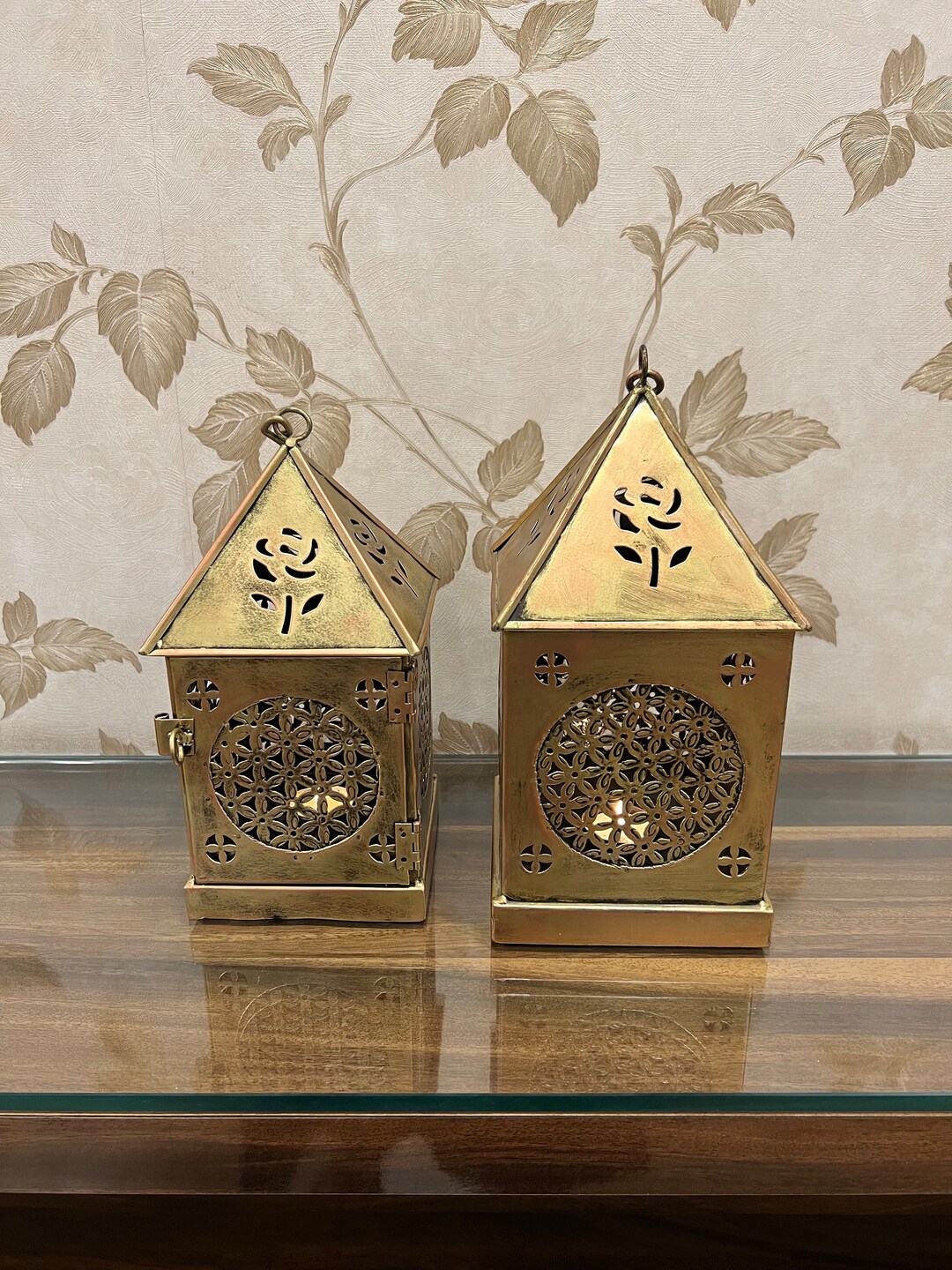 Set of 2 Metal Lantern With Hook/clamp, Decorations for Yard Backyard ...
