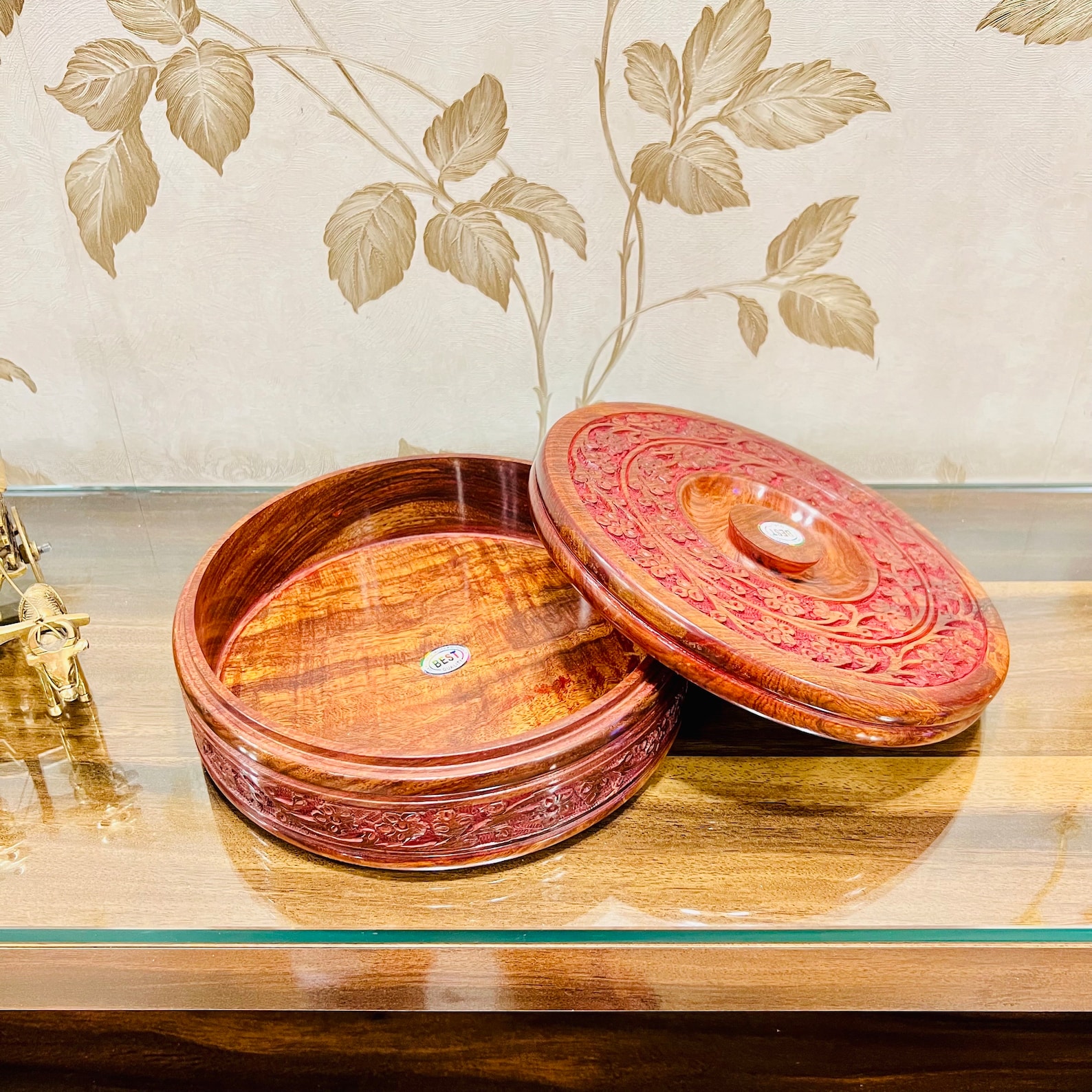 Handmade Rosewood Chapati Box: Insulated Bread Casserole, 9 Inch ...